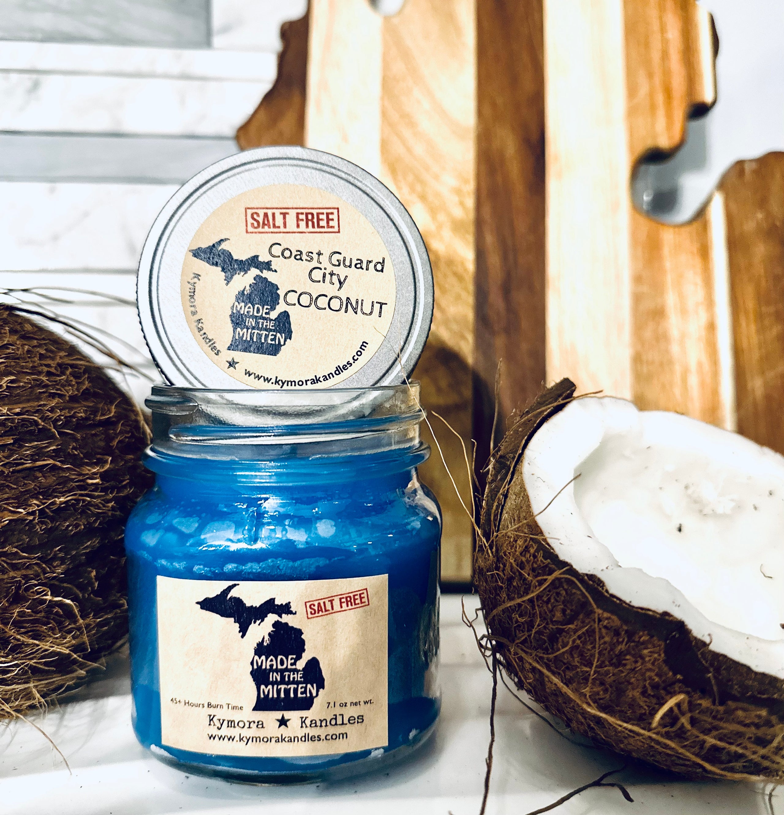 Coast Guard City Coconut - Mini Mason Jar | Kymora Kandles
